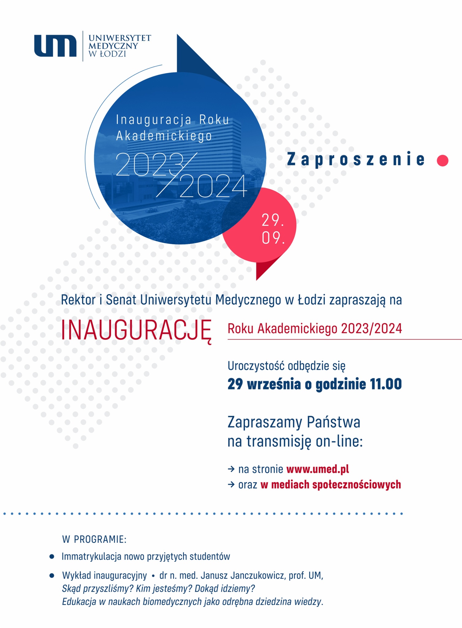 Inauguracja Roku Akademickiego 2023/2024 | Wydział Farmaceutyczny